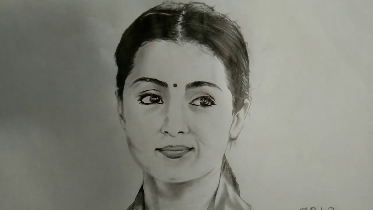 Drawing on 96 trisha - YouTube