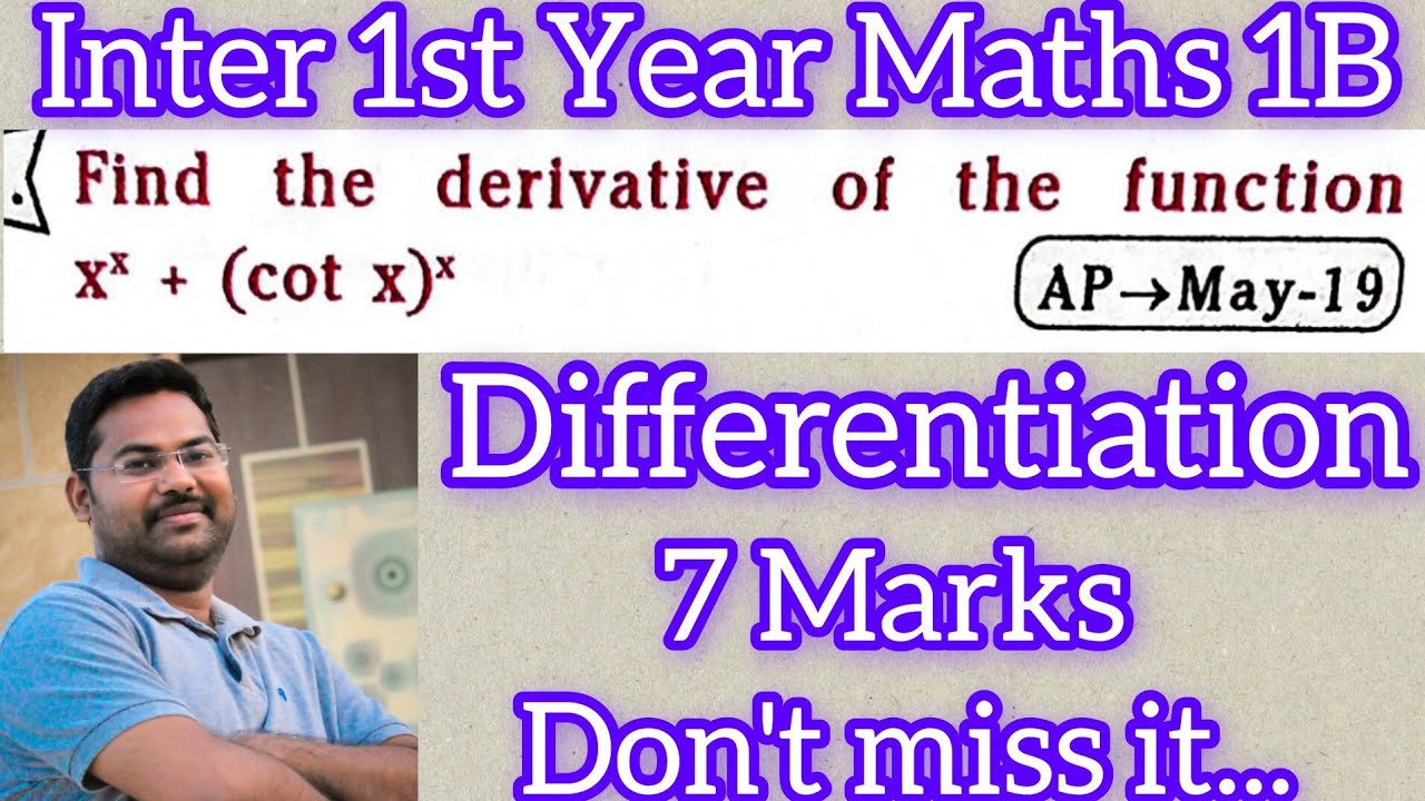 Inter 1st Year Maths 1B||Differentiation in telugu@maths naresh eclass - YouTube
