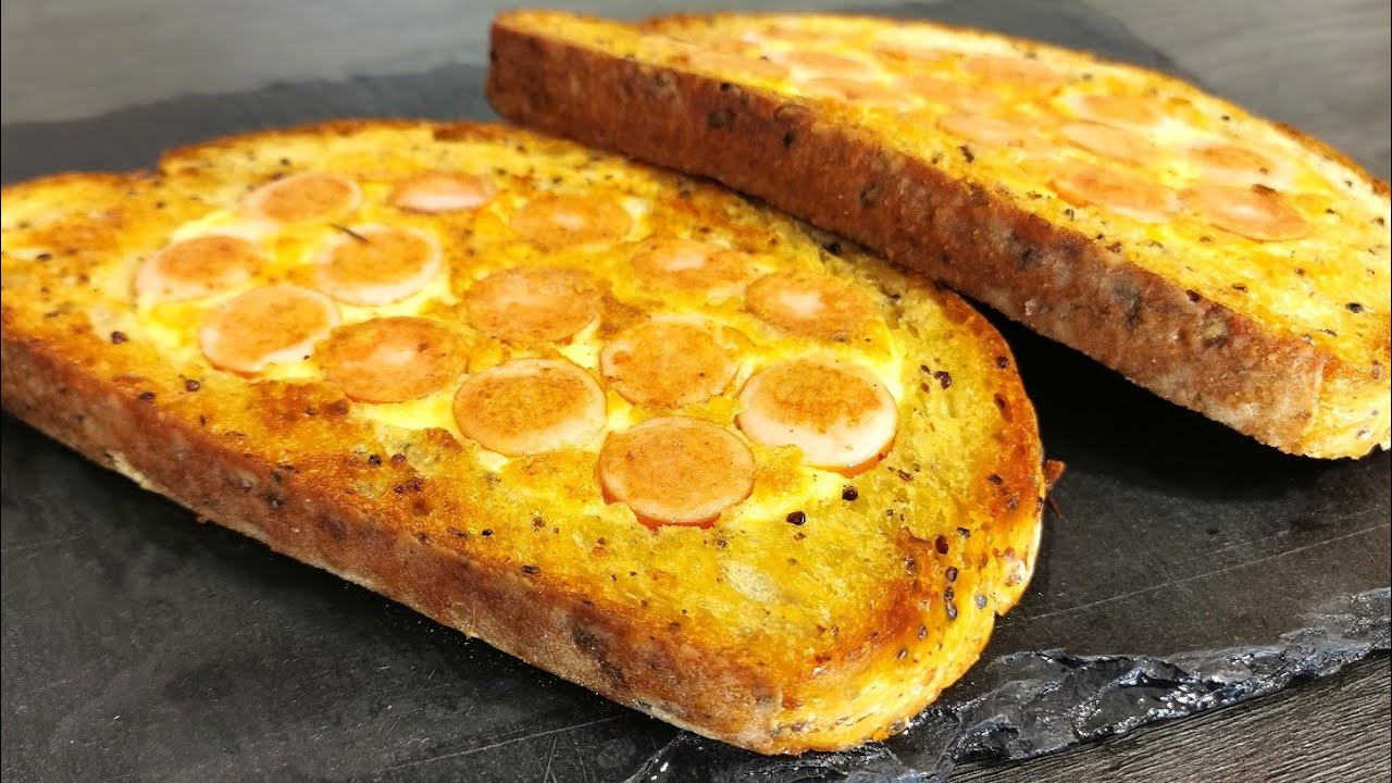 Cena en sólo 5 minutos rebanadas de pan rellenas de salchichas, queso y ...