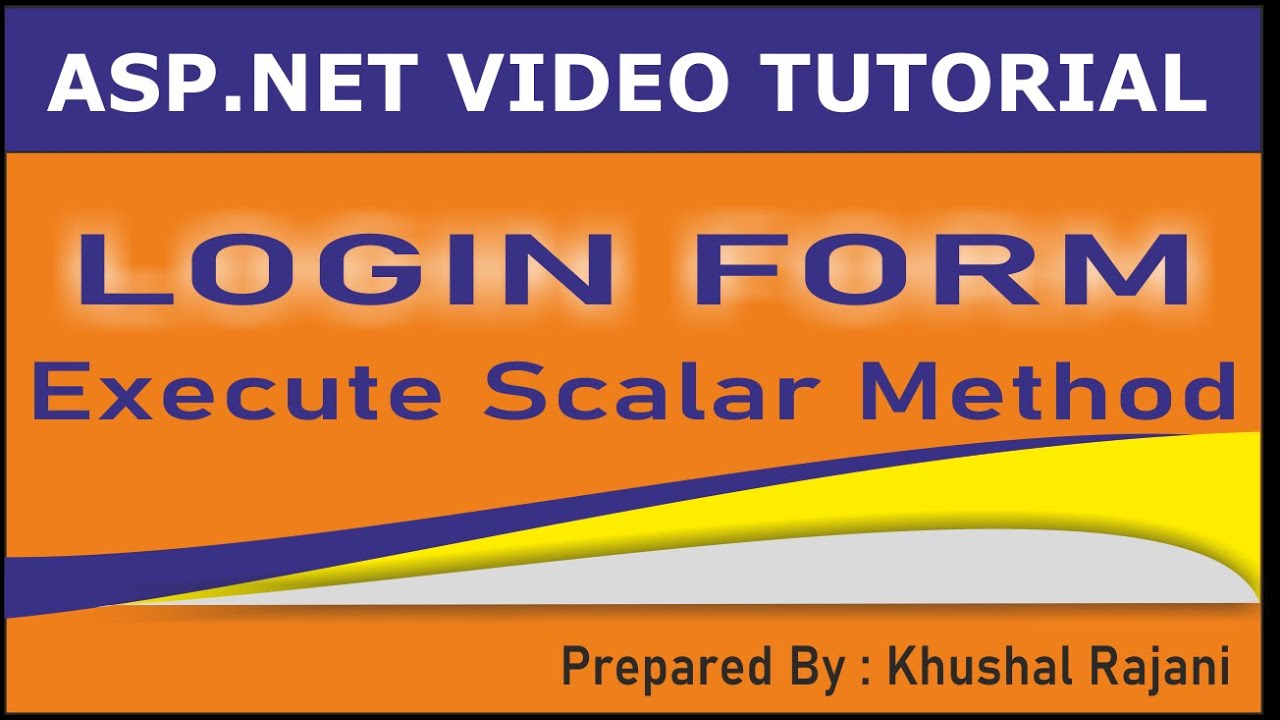 Login Using Executescalar Method In Aspnet Youtube 0082