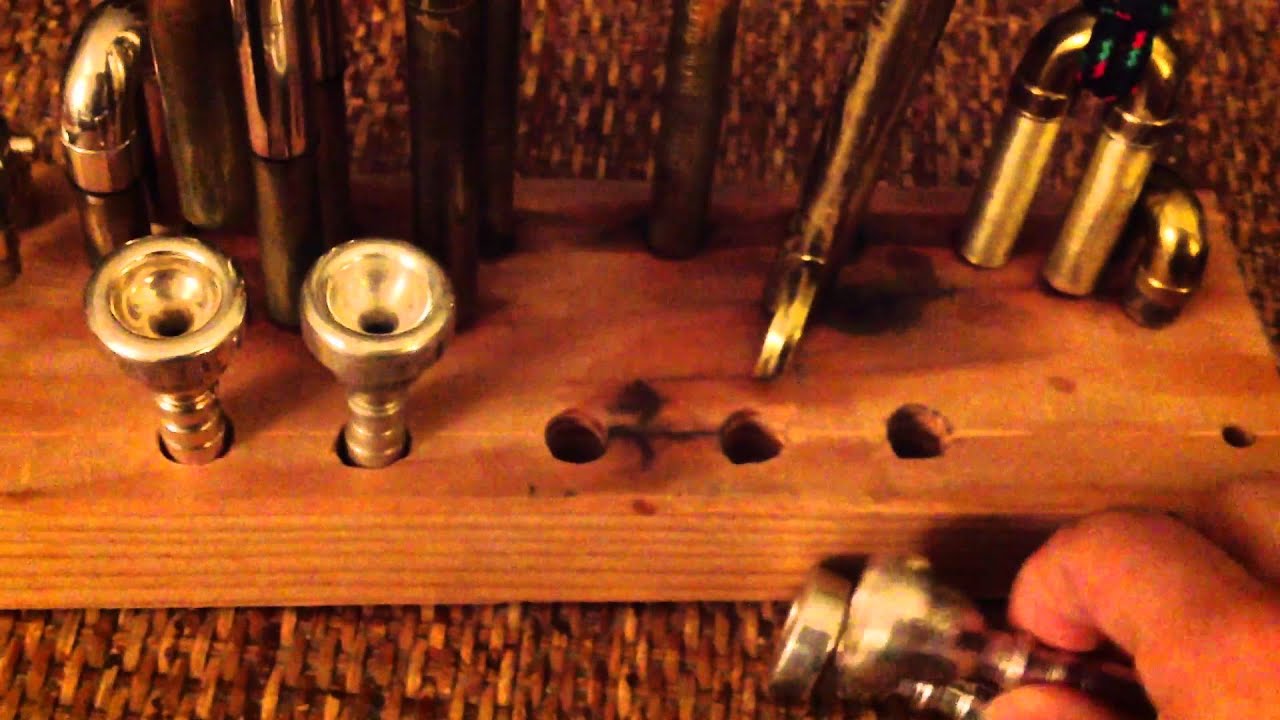 DIY trumpet slide stand - YouTube