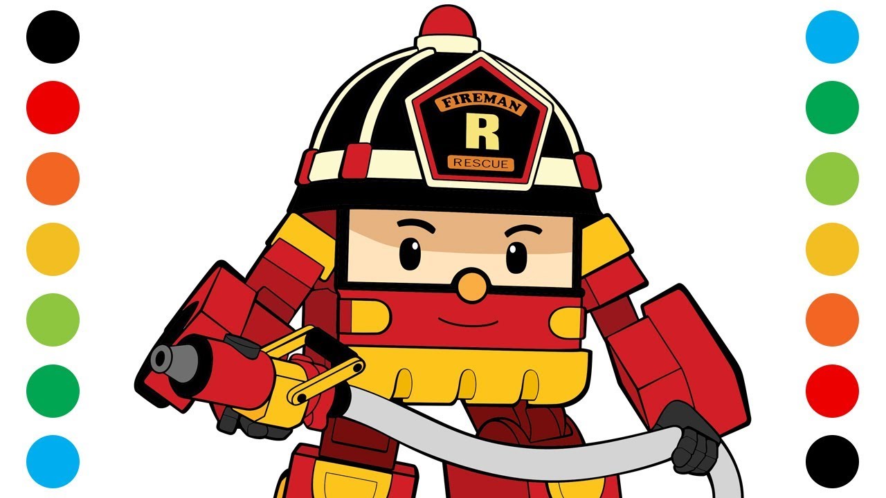 Robocar Poli Roy Transformer Coloring Pages for Kids | Digital Coloring ...