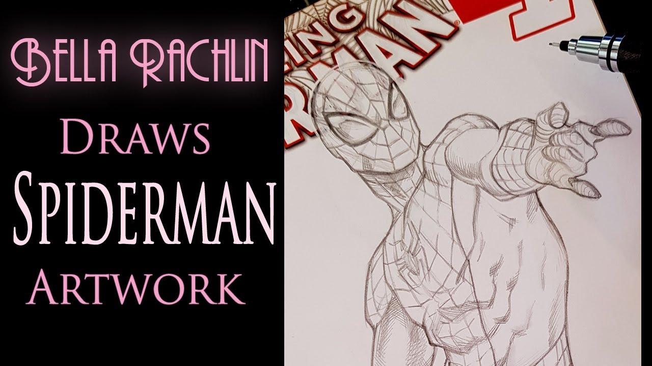 Bella Rachlin draws Spiderman artwork - YouTube