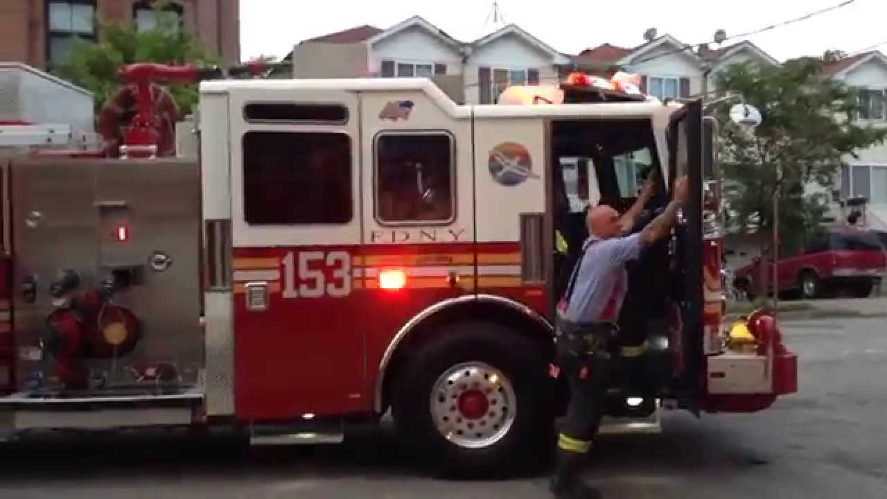 SUPER EXCLUSIVE 1ST VIDEO OF BRAND NEW KME FDNY ENGINE 153 RETURNING TO ...