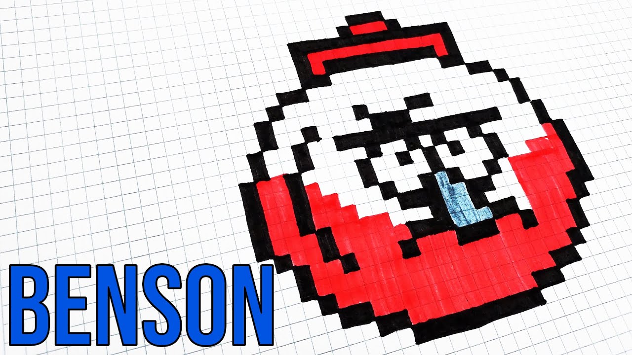 How to Draw Benson (Regular Show) - Drawing Benson - Handmade Pixel Art ...