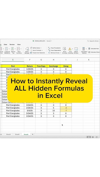 How to Instantly Reveal ALL Hidden Formulas in Excel #exceltips # ...