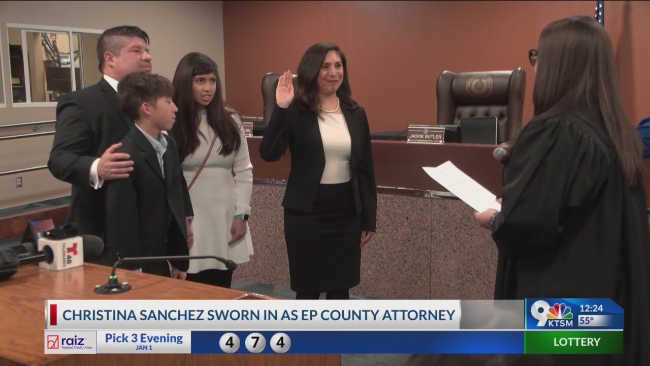 Christina Sanchez sworn in as EP County Attorney - YouTube