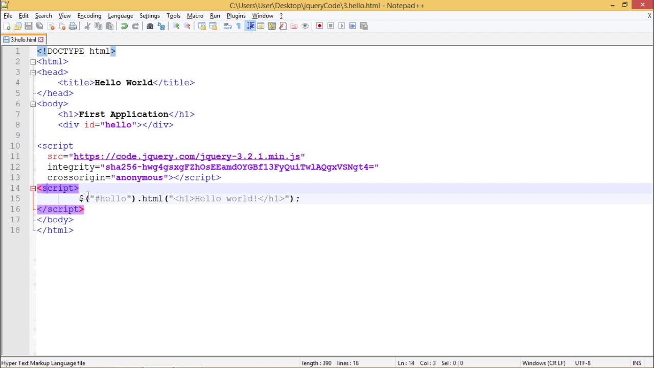 JQuery - First Application - YouTube