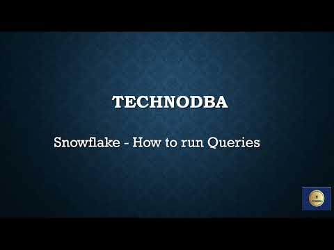 Snowflake - How to run Queries - YouTube