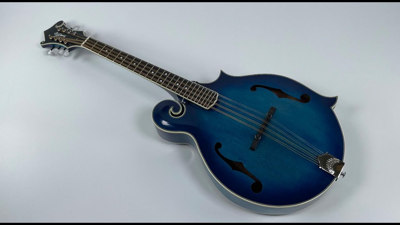 Afanti hand carved AA grade solid spruce top blue Octave mandolin - YouTube
