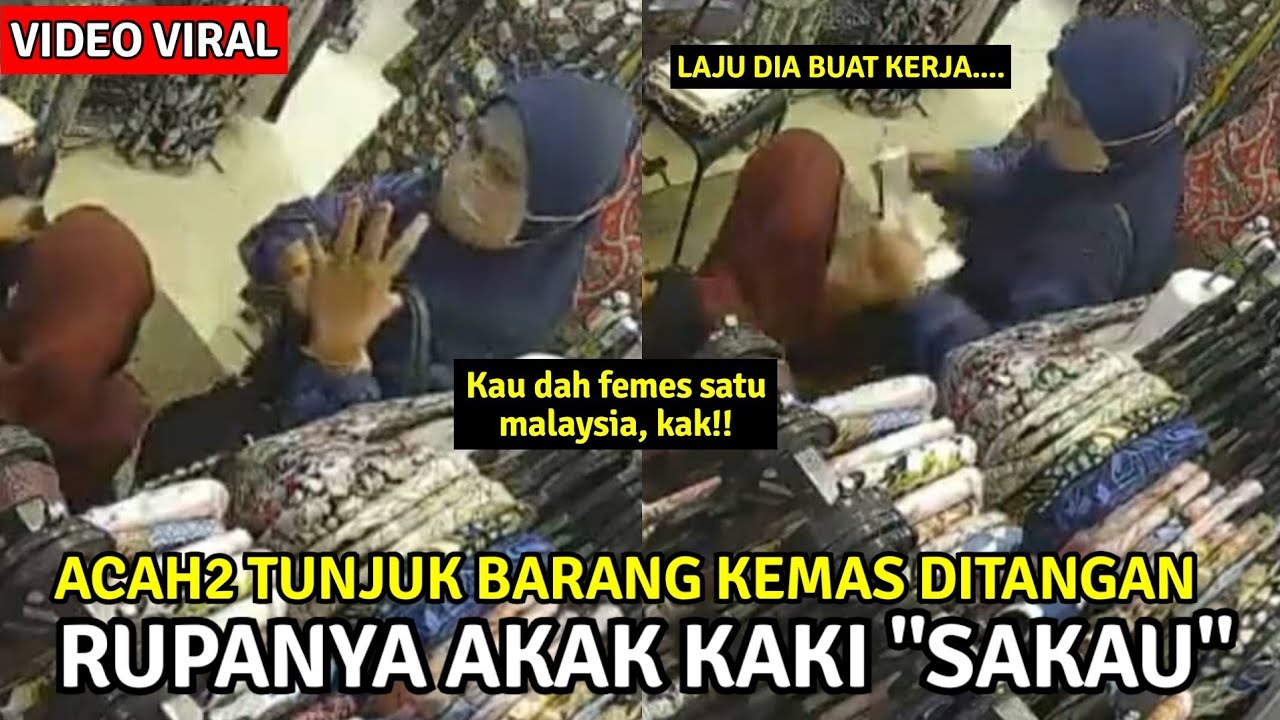 KEJADIAN DI LOTUS PERINGGIT, MELAKA🔴AKAK TUDUNG BIRU REMBAT WANG KEDAI ...