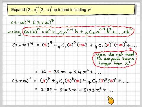 The product of two binomial expansions up to x squared - YouTube