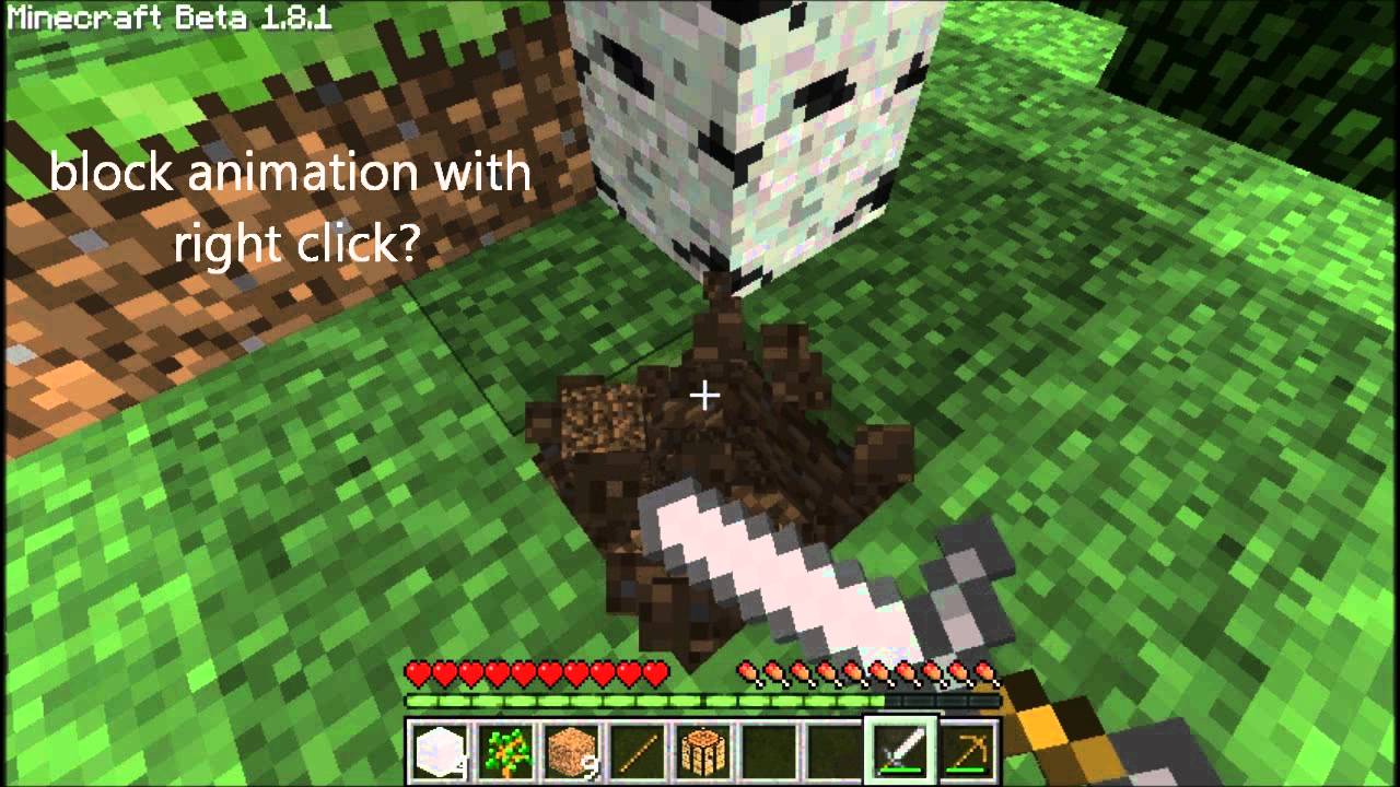Minecraft blocking animation - YouTube