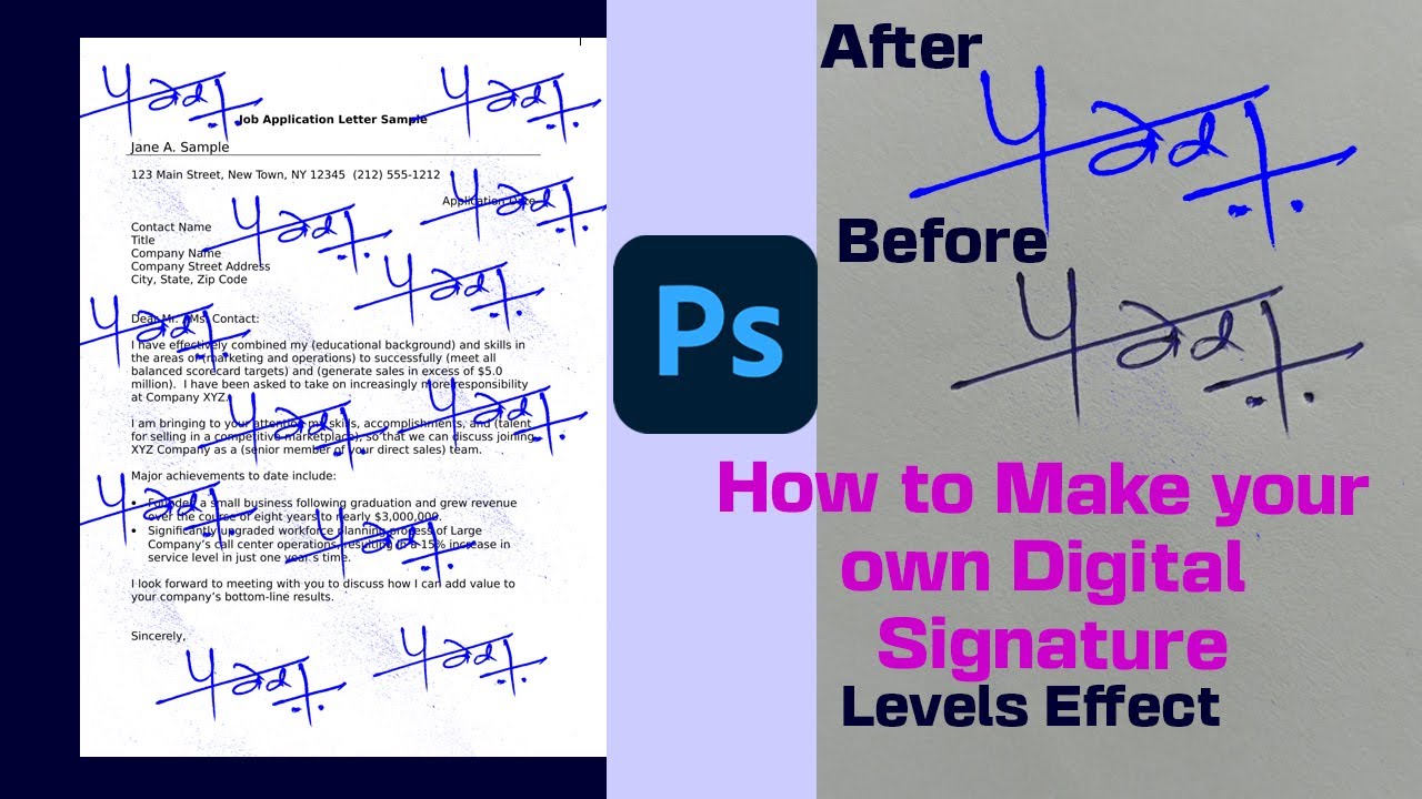 How to Make Your Own signature in Photoshop Levels Effect II Photoshop ...