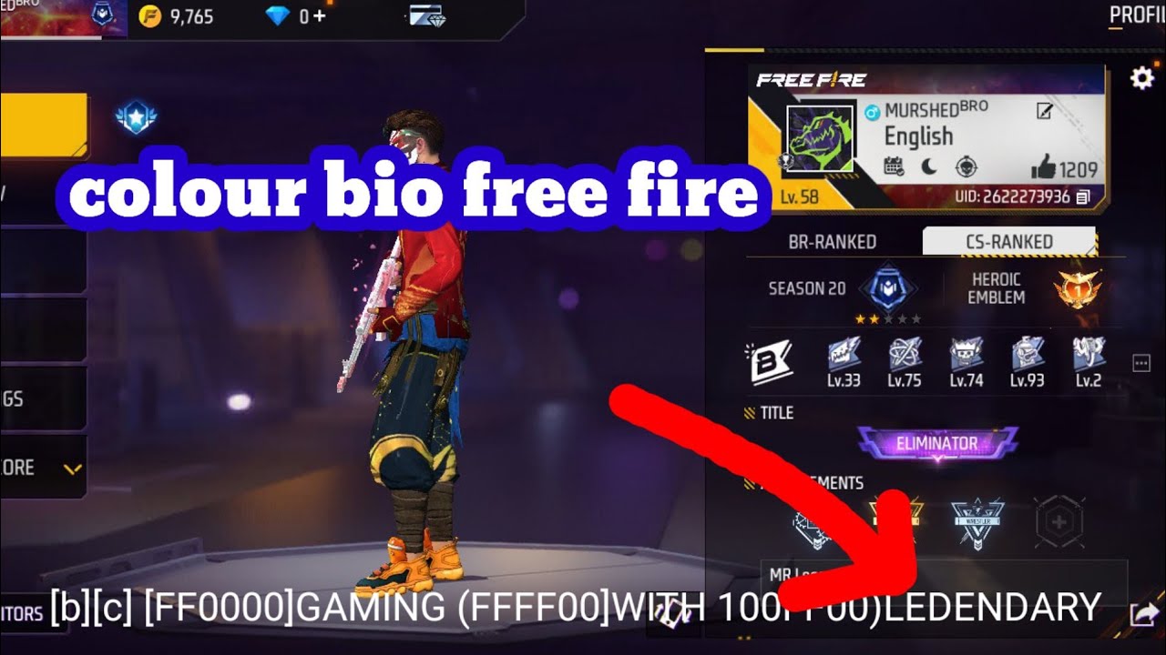 code how to write colour text in free fire || free fire stylish Bio ...