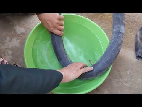 Motorcycle Tyre Panchar Solution Easy Way - YouTube