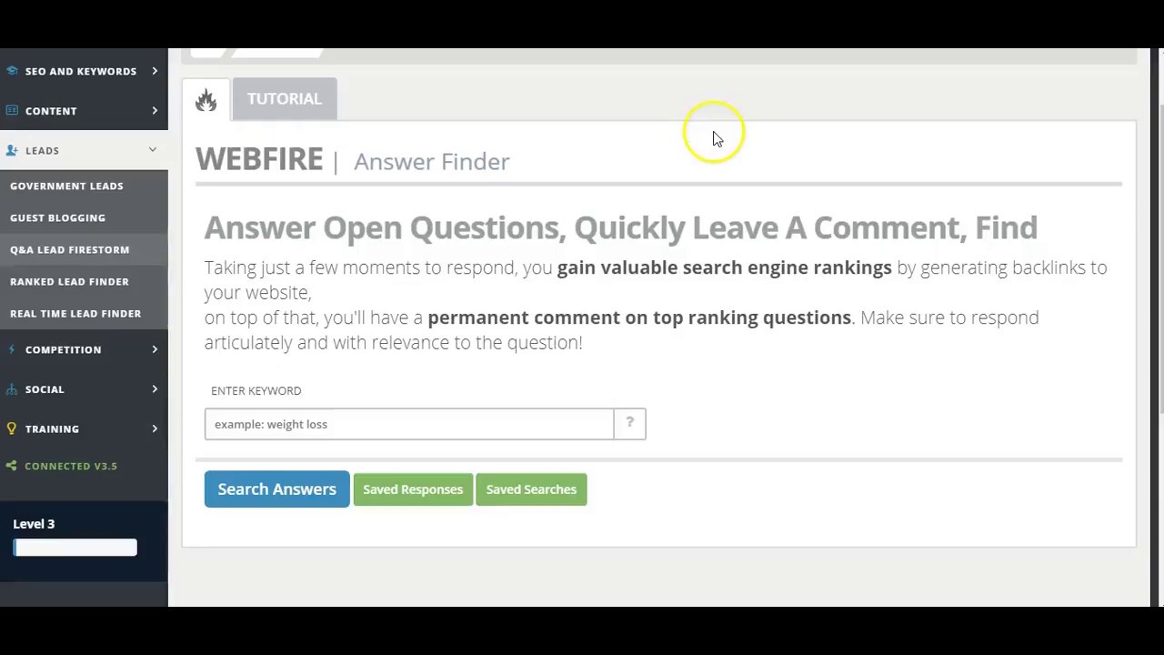 Webfire 3.0 Question and Answer Lead Generator Tool Demo - YouTube