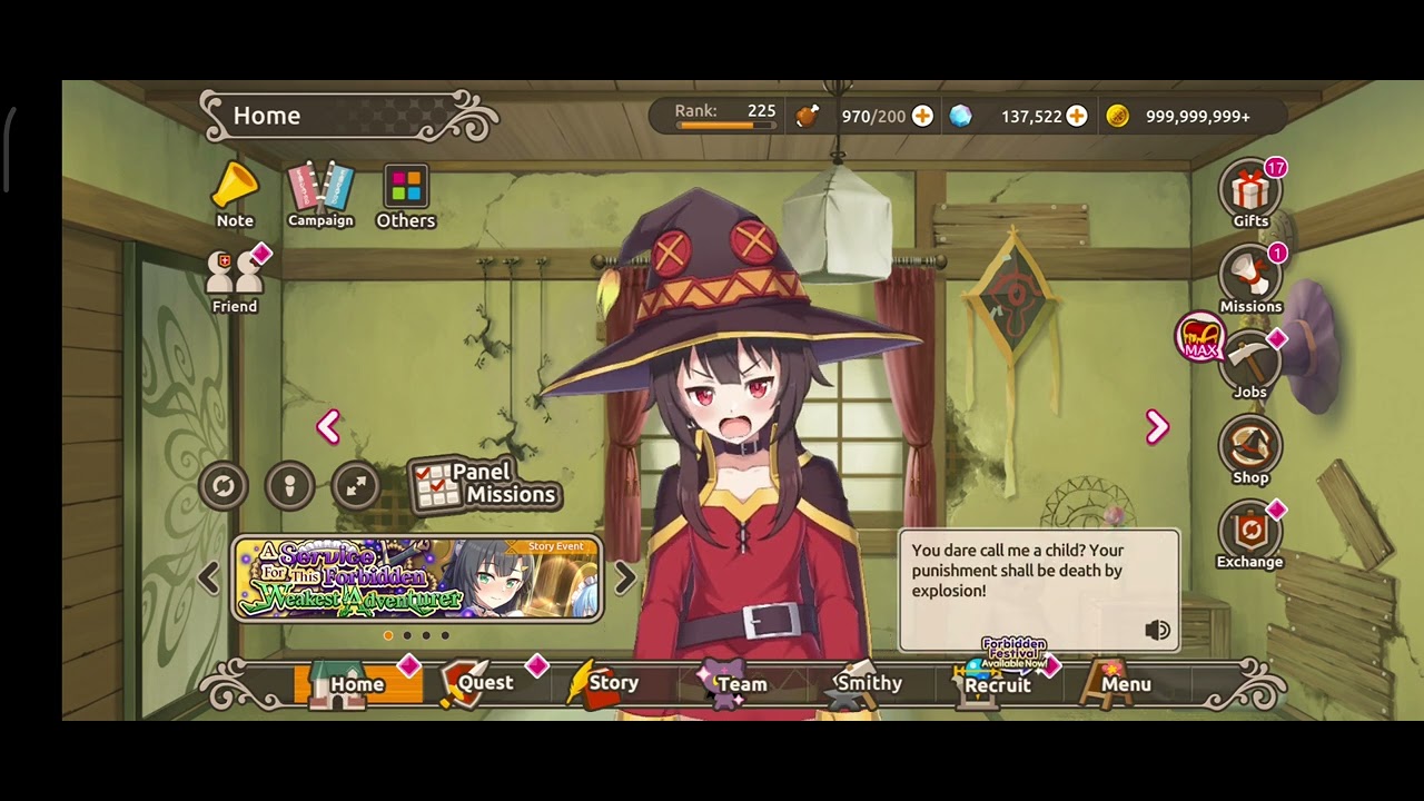 Konosuba! Fantastic Days - Home Screen - Megumin (Standard) - YouTube