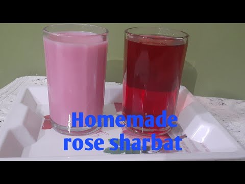 Homemade Rose Sharbat |गुलाब का शरबत | How to make gulab sharbat. - YouTube