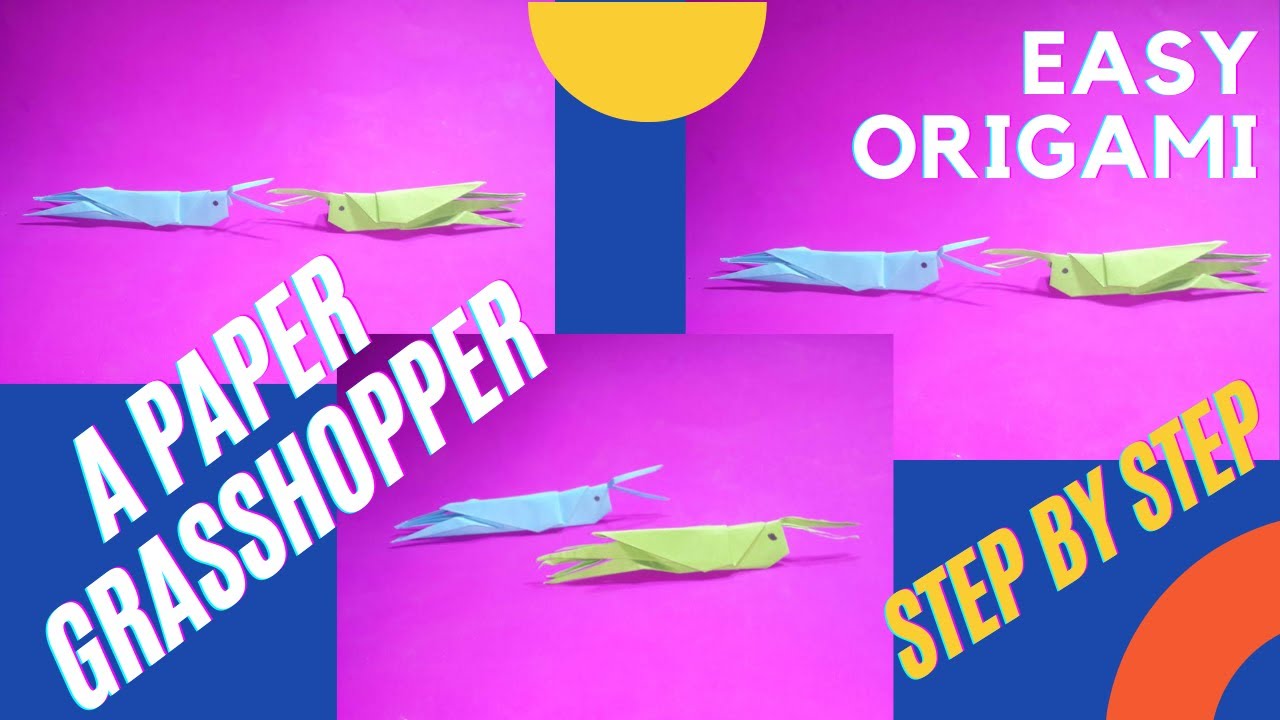 How to make a paper grasshopper - Origami grasshopper - Easy Step by ...