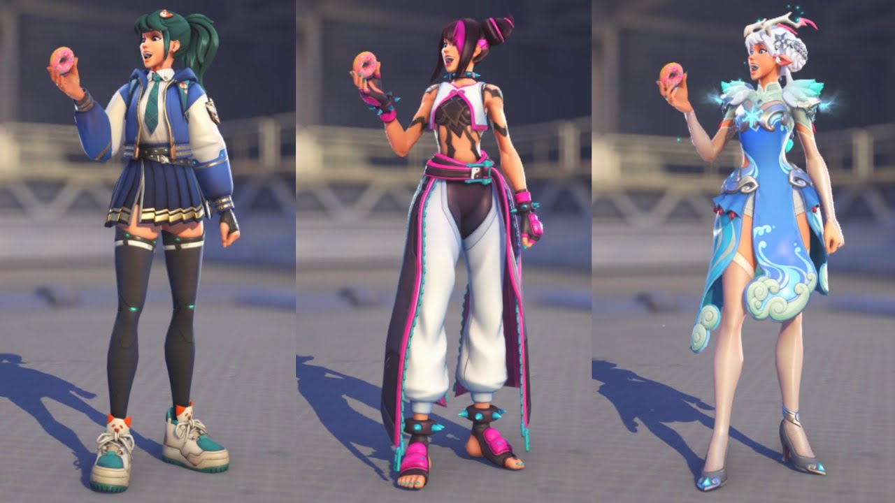 NEW Kiriko Donut Break Emote with Different Skins | Overwatch 2 - YouTube