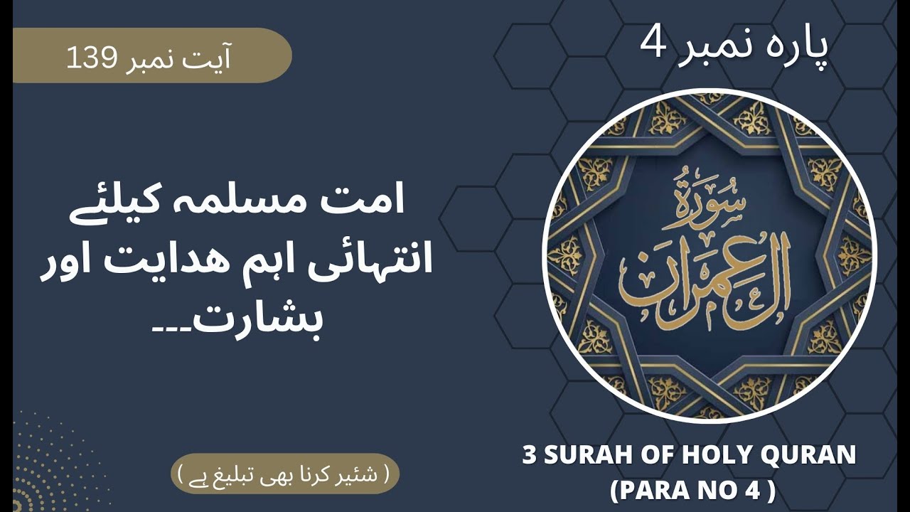 3 Surah Al-Imran 139 | Dars e Quran | Mufti Fazal Ur #Rahman - YouTube