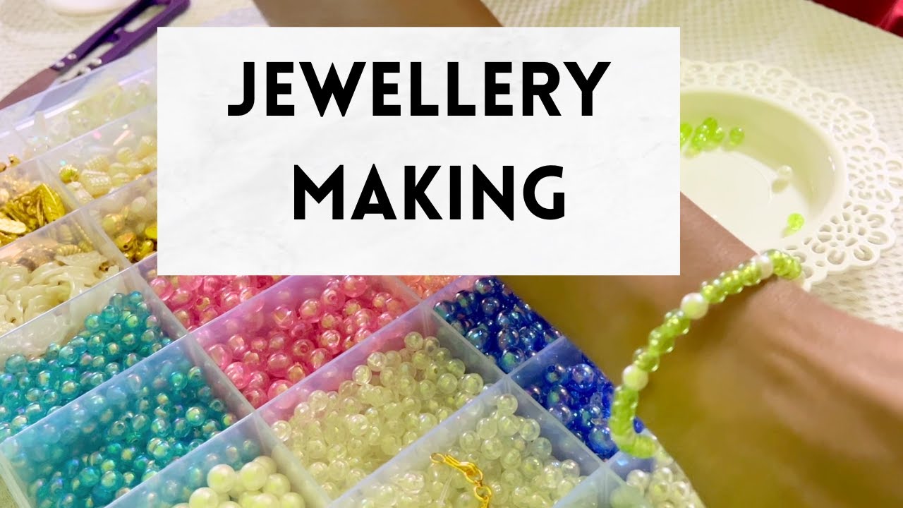 Jewellery making step by step procedure with colourful beads creating ...