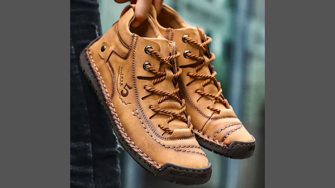 Menico Men Hand Sewing Vintage Microfiber Leather Lace Up Comfy Soft ...