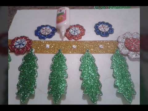 DIY-Thoranam with Glitter Foam sheet |Festival craft | wall decor - YouTube