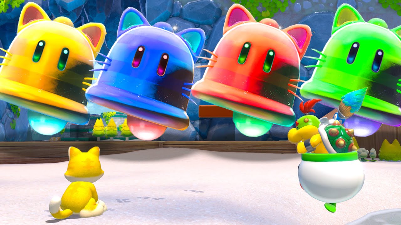 All Giga Cat Bell Colors in Super Mario 3D World + Bowsers Fury - YouTube
