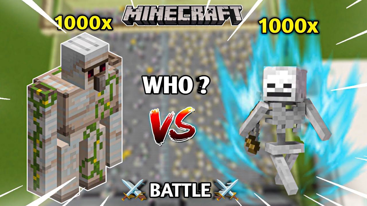 Minecraft Dengerous Mob Battle: Iron Golem Vs Infinity Skeleton - YouTube