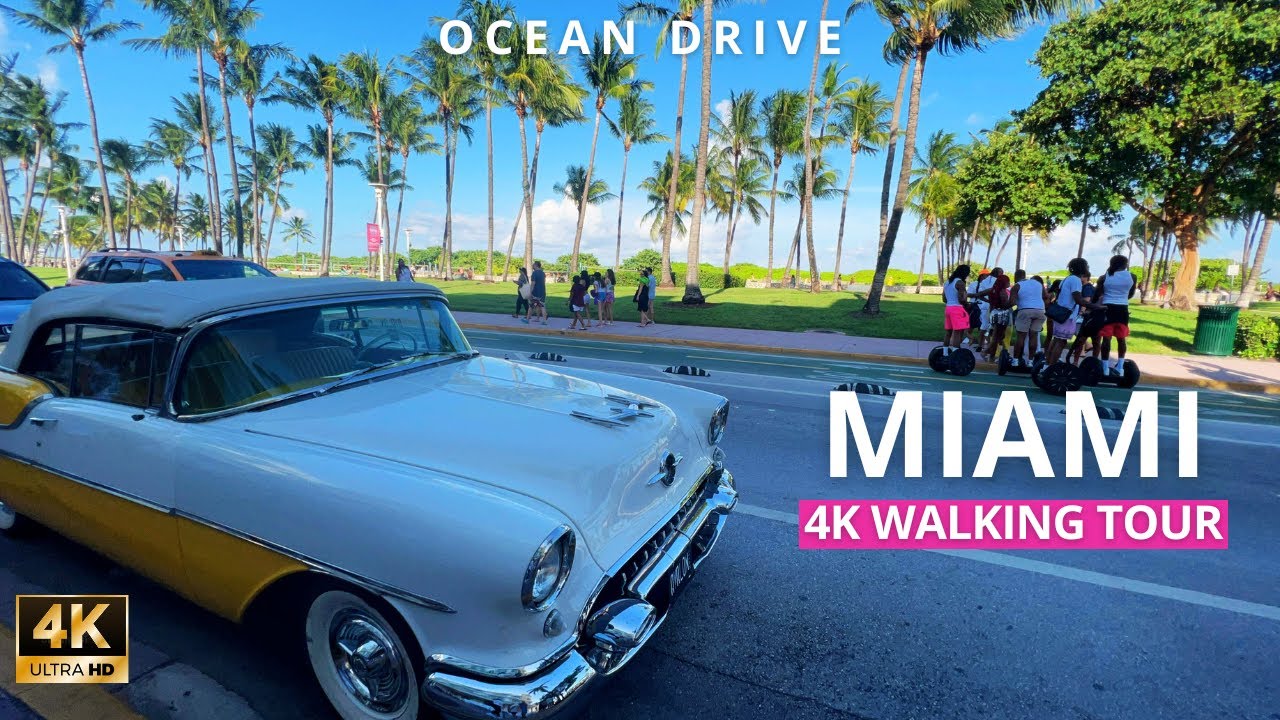 Miami Walking Tour 4k - OCEAN DRIVE Immersive Sound [4K Ultra HD/60fps ...
