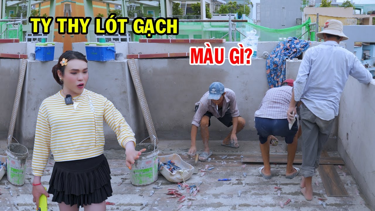 Ty Thy lót gạch màu gì cho căn nhà 10 tỉ - Ty Thy Vlog Gỏi đu đủ - YouTube