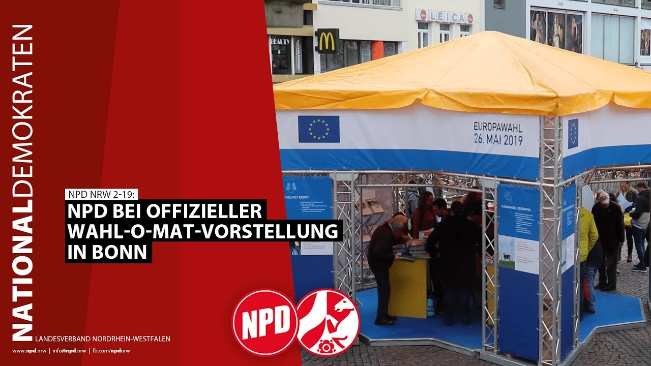 NPD NRW 2-19 : NPD bei offizieller Wahl-O-Mat-Vorstellung in Bonn - YouTube