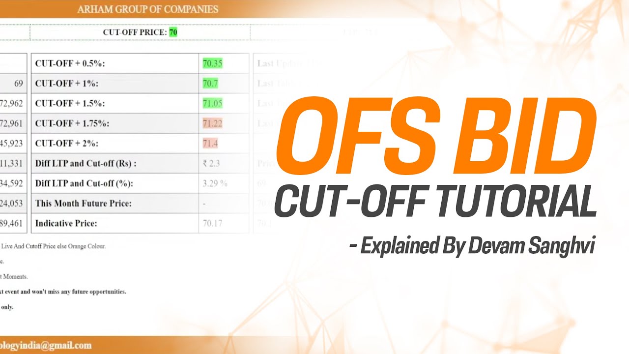OFS bid Cut-Off selection Tutorial - YouTube