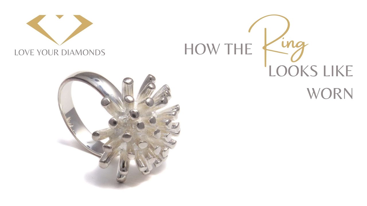 Love Your Diamonds funky statement ring made from genuine 925 sterling ...