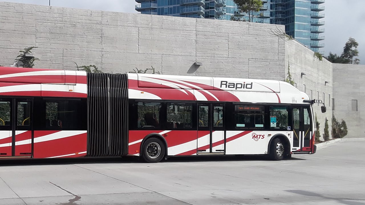 SDMTS New Flyer XN60 1111 Route 150 to Old Town TC - YouTube