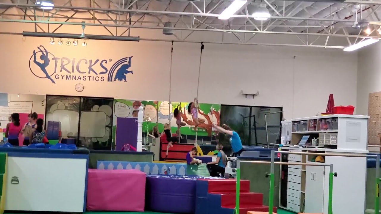 Lydia climbing the rope at Tricks Gym. - YouTube
