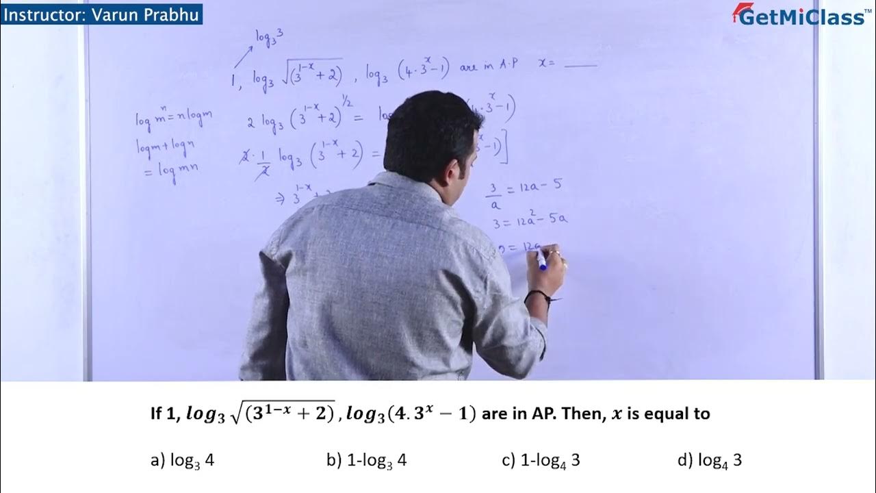 Logarithmic Sequence Solution Explained JEE 11th Maths Sequence and Series - YouTube