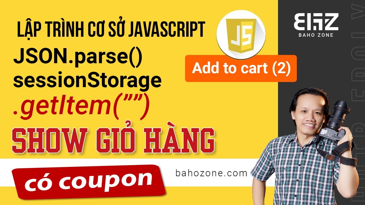 Lập trình giỏ hàng javascript - Show giỏ hàng từ sessionStorage - đơn hang có coupon - YouTube