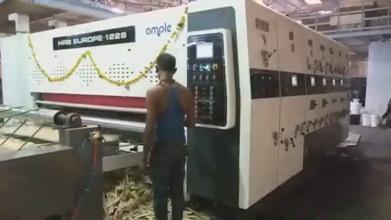 4 color printing slotting rotary die cutting stacker box machine, Flexo ...