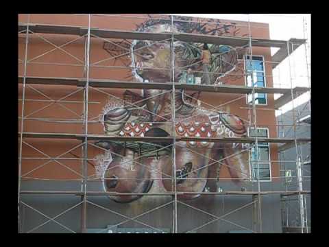 Large mural timelapse by Josh Wigger - YouTube