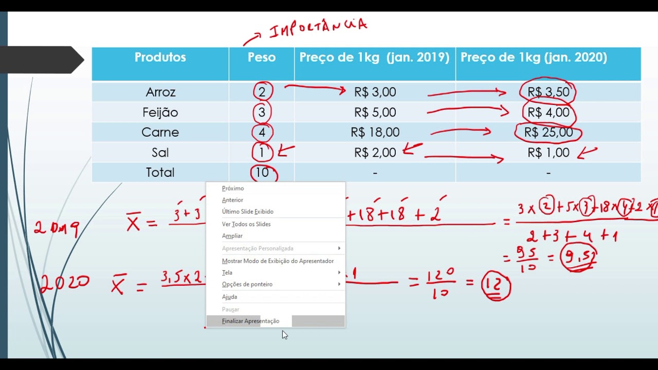 AULA 14 MÉDIA PONDERADA - YouTube