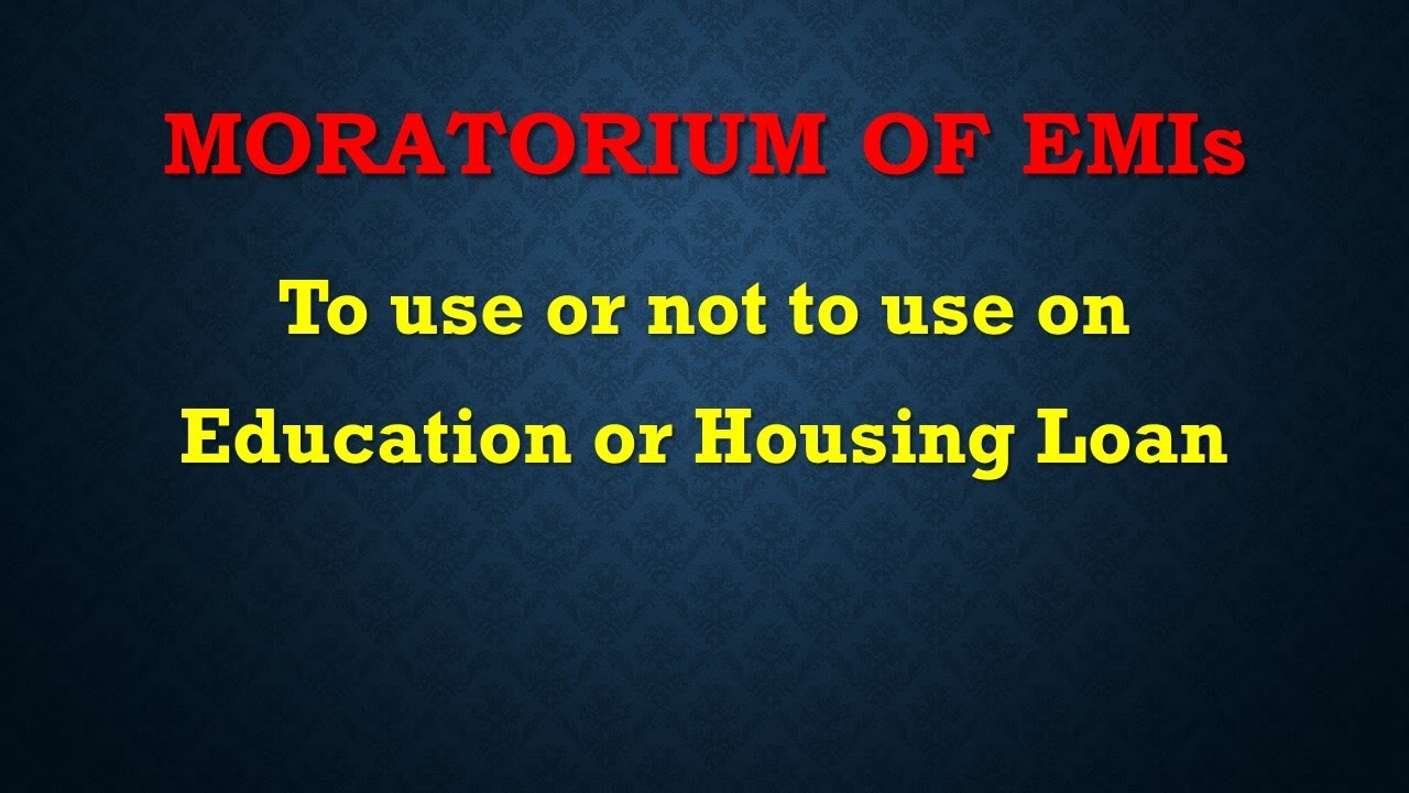 Moratorium on education loan ... To use or ... - YouTube