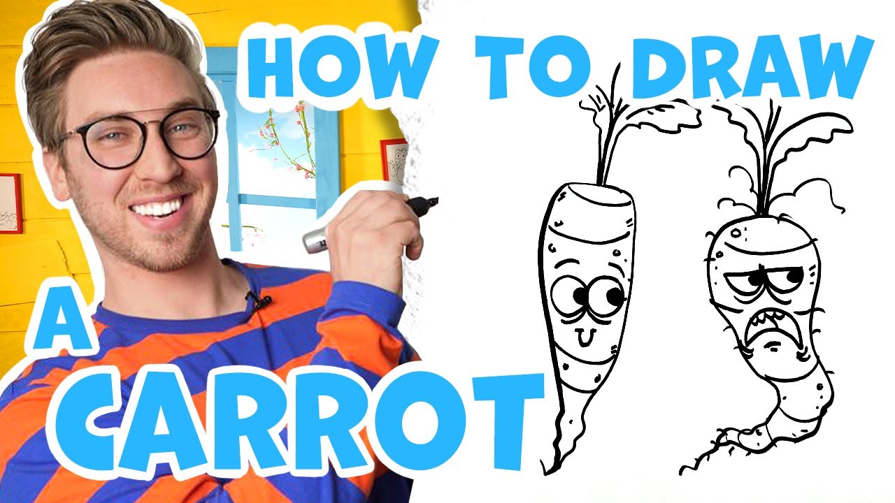 How to Draw a Carrot | Drawing Lessons For Kids | Step by Step - YouTube