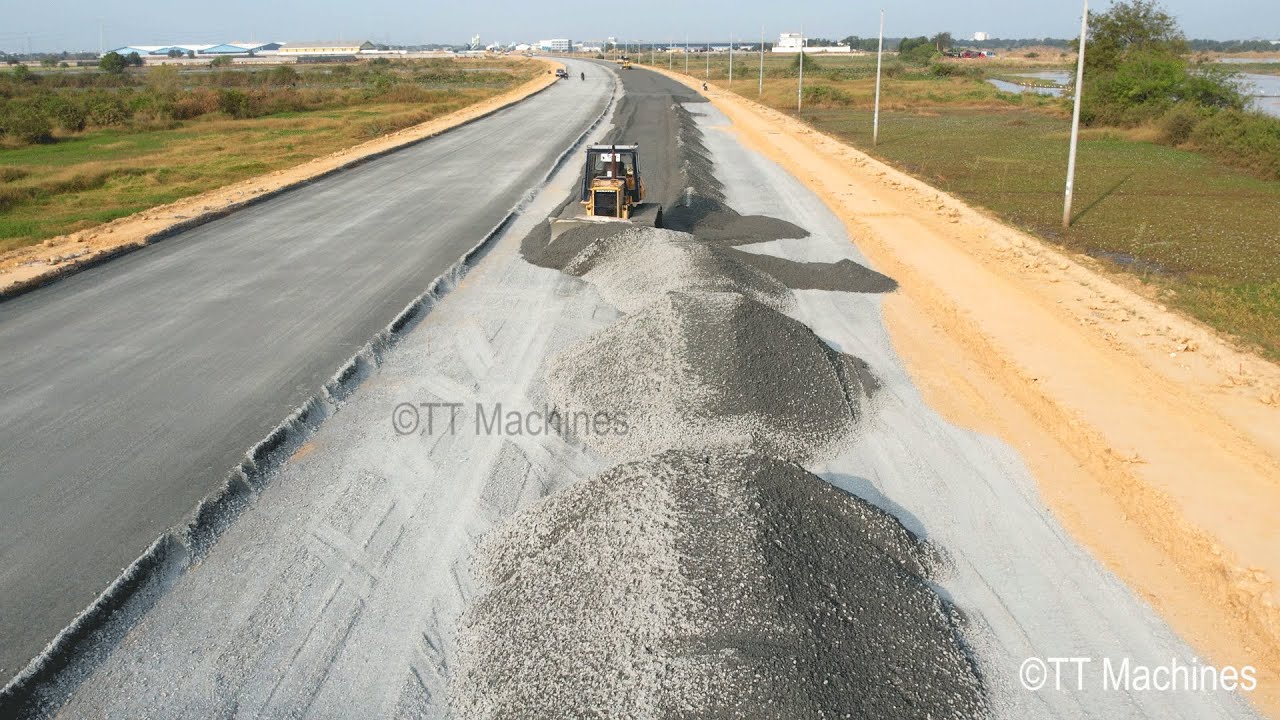 Updating Process Building Foundation New Highway Road By D41P Komatsu ...