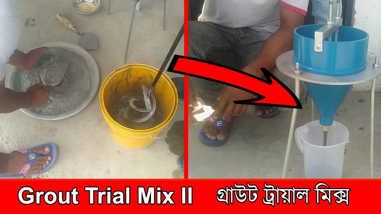 Grout Trial Mix ll How to Test for Flow of Grout? - YouTube