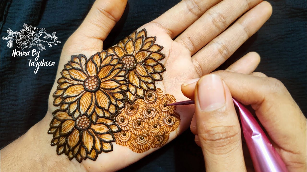 Very Beautiful Floral Henna Design For Palm | Unique Mehndi design by ...