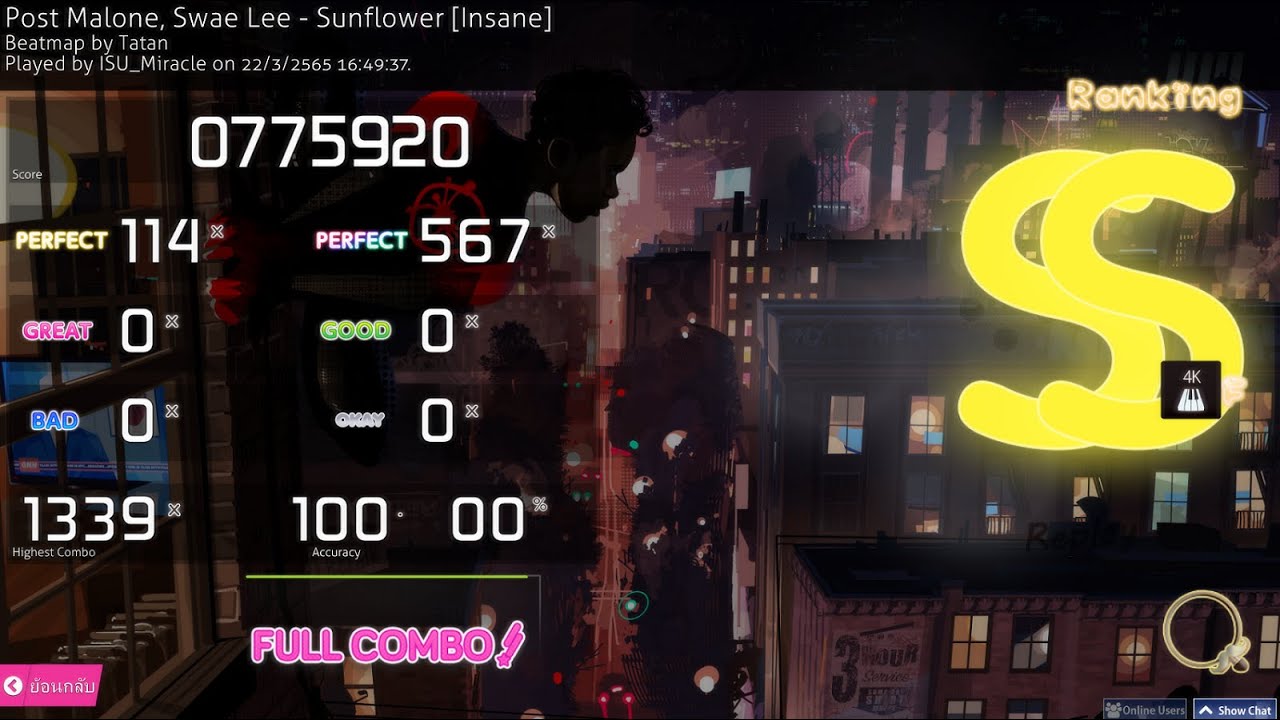 OSU! (Mania4k) (SS) Sunflower Post Malone , Swae Lee BY I SU - YouTube