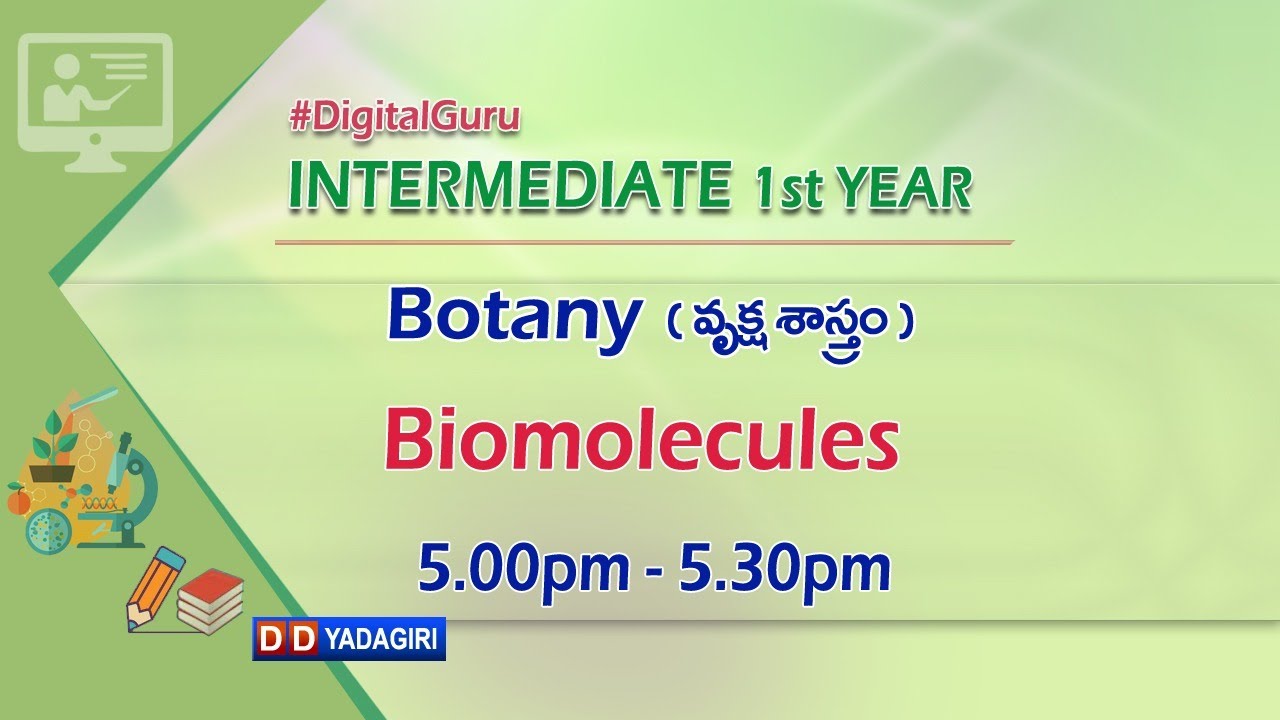 1st Inter Botany || Biomolecules || Intermediate Education || January ...